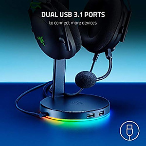 Razer Base Station V2 Chroma: Chroma RGB Lighting - Non-Slip Rubber Base - Designed for Gaming Headsets - Classic Black