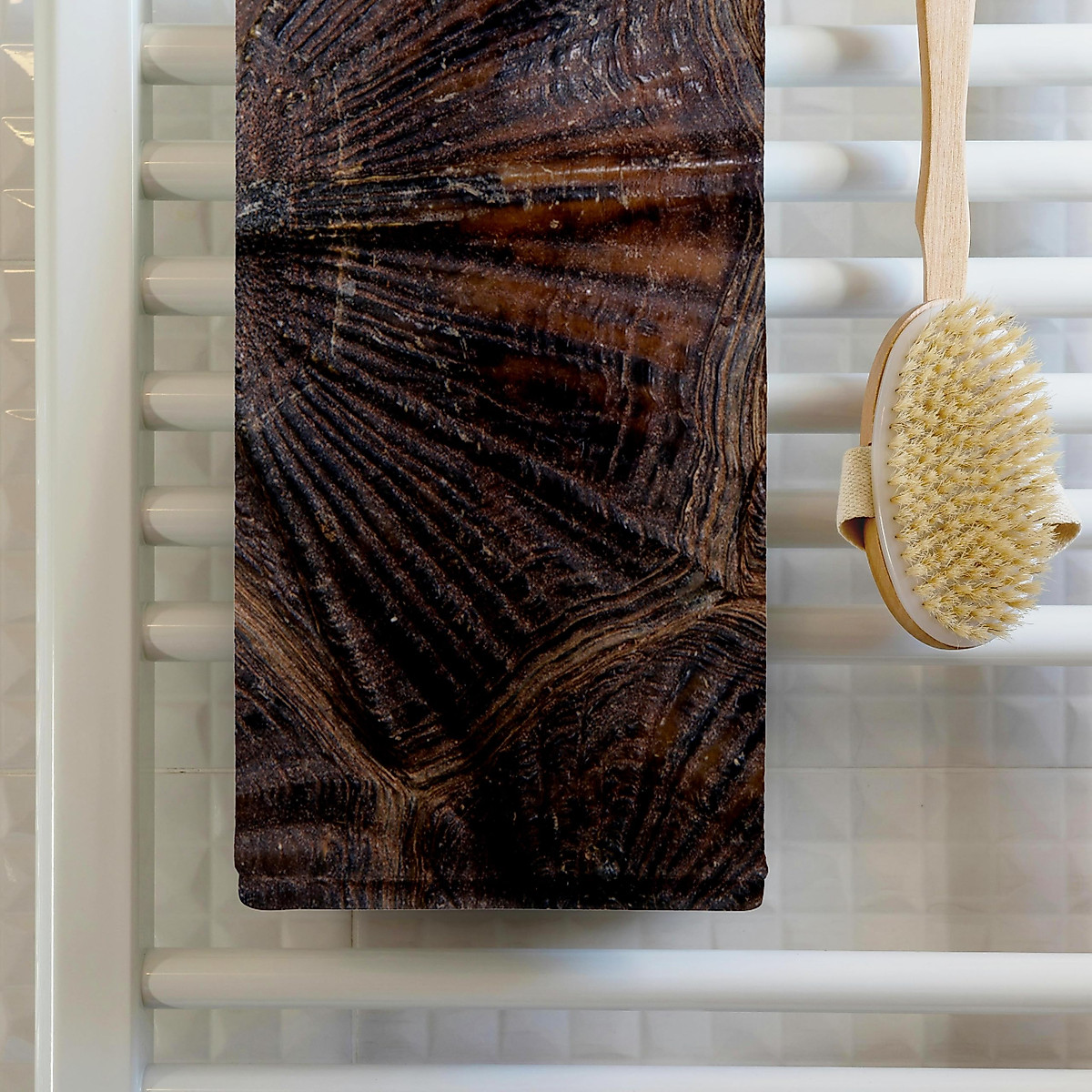 3dRose 22x30 Bath Hand Pool Towel - Wood Turtle Carapace Detail, USA Reptile