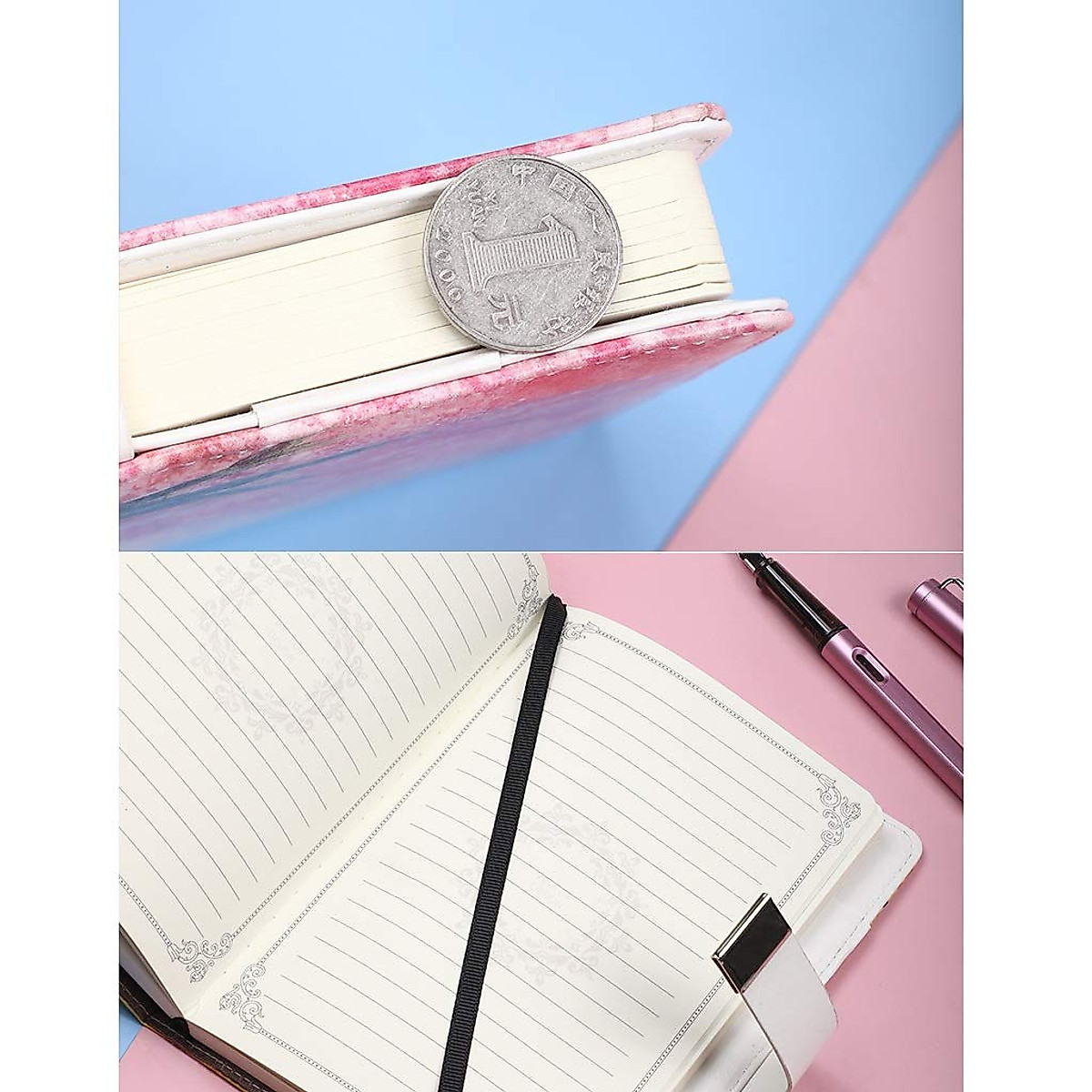 Shengsheng Journal B6 Notebook Creative Password Lock Journal Lock Diary Digital Password Notebook Locking Journal Diary，Students, Young People Use Diary (Color : Pink)