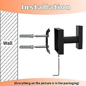 IBosins 4-Pack Bathroom Hooks Hand Towel Holder Matte Black Wall Hooks for Livingroom Bedroom Kitchen Closet Heavy Duty Stainless Steel Hook Hanger for Robe, Bath Towel, Coat (Square)