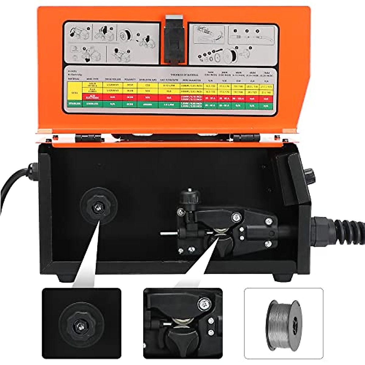 Mig Welder, Gasless Flux Core Wire Automatic Feed MIG135F Mig Welding Machine ,Dual Voltage 110V/220V IGBT Inverter Mig Welders