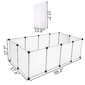 PINVNBY Pet Playpen Portable Small Animals Play Pen Rabbit Cage for Outdoor Indoor DIY Wire Fence for Hamster, Guinea Pig (45 * 35cm/12Pieces)