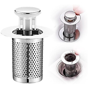 Generic Stainless Steel Floor Drain Filter, 2024 New Bathtub Sink Strainer, up Sink Filter, Rustproof Sink Strainer, Bathroom Sink Strainer for Kitchen,Bathtub and Floor Drain (5 * 3.3cm)