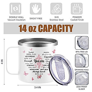 WWHSAI Christian Gifts for Women - You Are Gifts Baptism Tumbler - Inspirational Religious Birthday Presents for Women - Catholic Spiritual Faith Bible Verse Presents Coffee Cup for Girl 14oz