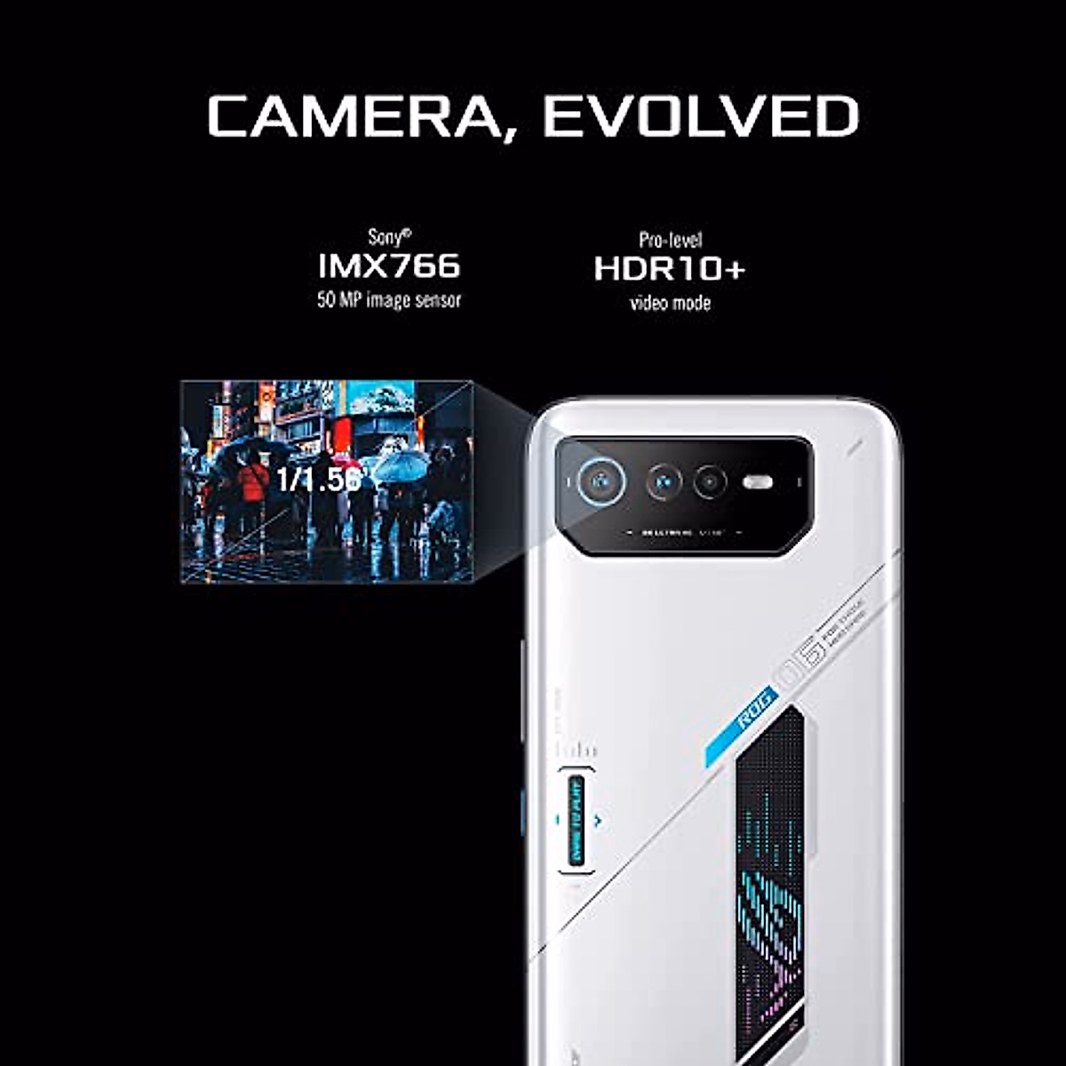 ASUS ROG Phone 6 5G 512GB 16GB RAM Factory Unlocked (GSM Only | No CDMA - not Compatible with Verizon/Sprint) Global Version - White