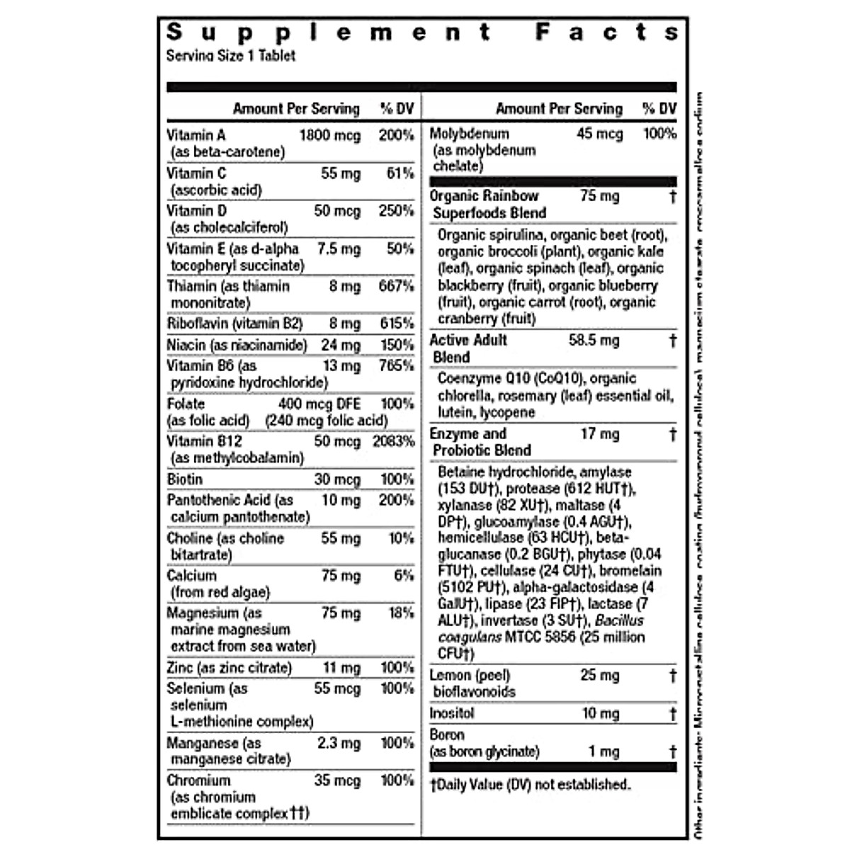 Rainbow Light Adult Multivitamin, Vitamins C & Zinc, B Complex & Choline, Calcium & Vitamin D Supports Bone Health, Energy & Immune Support, Non-GMO, Vegetarian, 90 Tablets