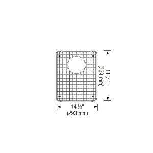 Blanco 223189 Stainless Steel Sink Grid (Precision & Precision 10 1-3/4 Bowl right bowl & Quatrus 518169) Accessory, 15.44" L X 12.44" W X 1.34" D