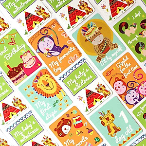 Shumee Baby Weekly & Monthly Milestone Cards Sign Newborn Memento Milestone to Document Baby's Growth, Pregnancy Journey Sign Baby Boy and Girl Gifts Set |Precious Moments | Perfect