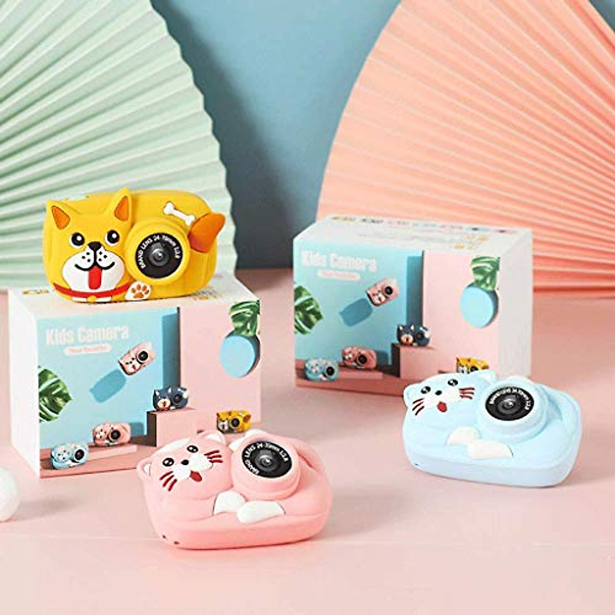 LKYBOA Sky Blue Crescent Yellow Child Camera -Kids Camera with 32GB Memory Card, Supports 20.0MP Photo, 1080P HD Digital Video and 4X Digital Zoom (Color : Yellow)