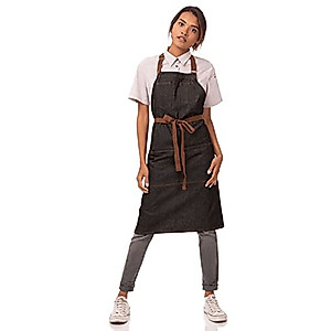 Chef Works Unisex Memphis Bib Apron, Black, One Size