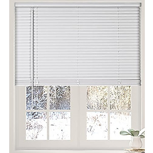 Calyx Interiors 1” Cordless Vinyl Mini Blinds, White, 22.5" W x 36" H, 04MV2224360