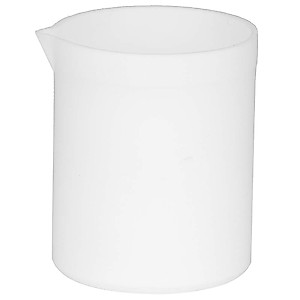 Beaker, PTFE Teflon Beaker and Alkali Resistant PTFE Beakers High Lubrication White Measuring Cup for Lab(250ml)