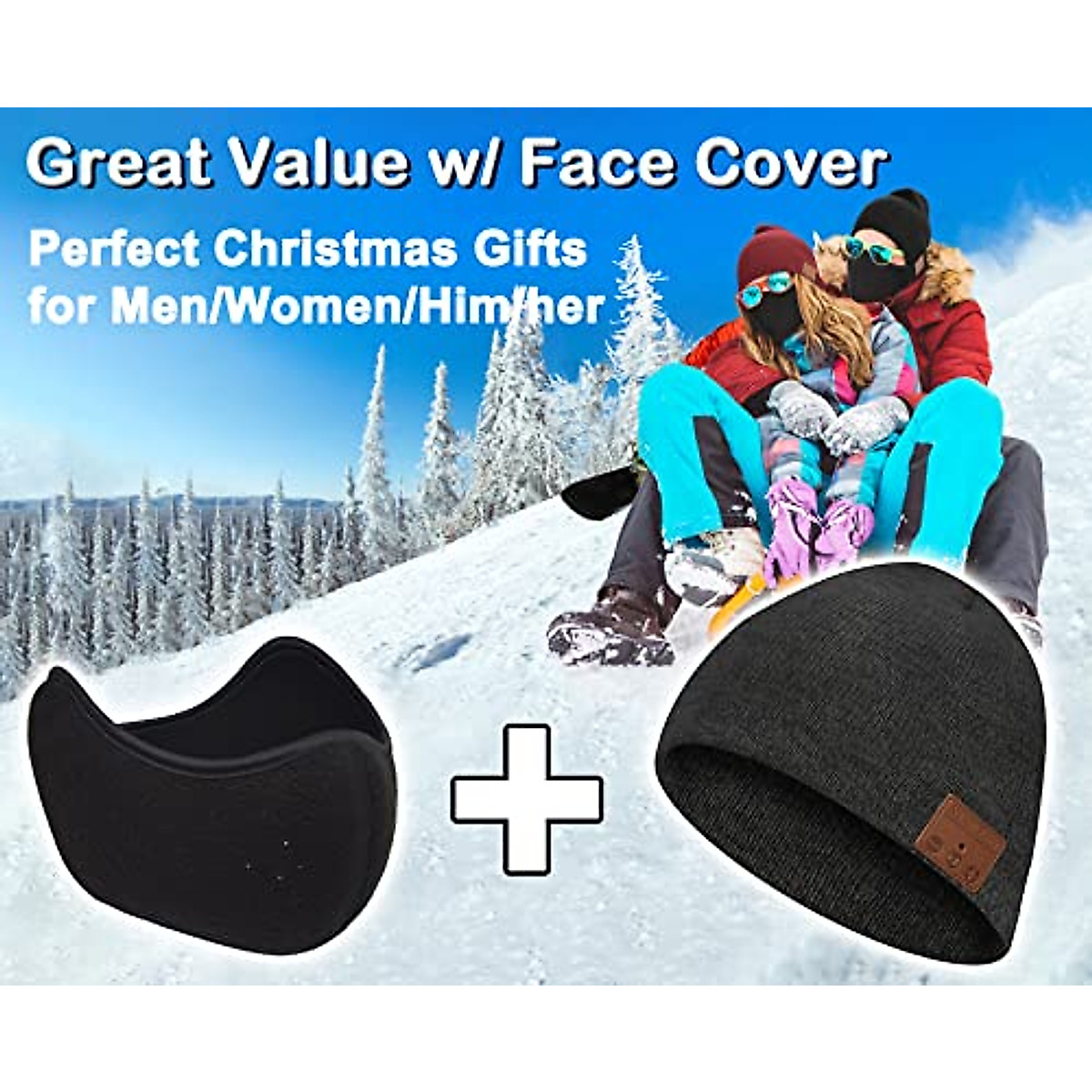 Bluetooth Hat Beanie,Unique Christmas Tech Gifts for Men Women Teen Boys Girls Boyfriend Husband Teenage Son Dark Gray