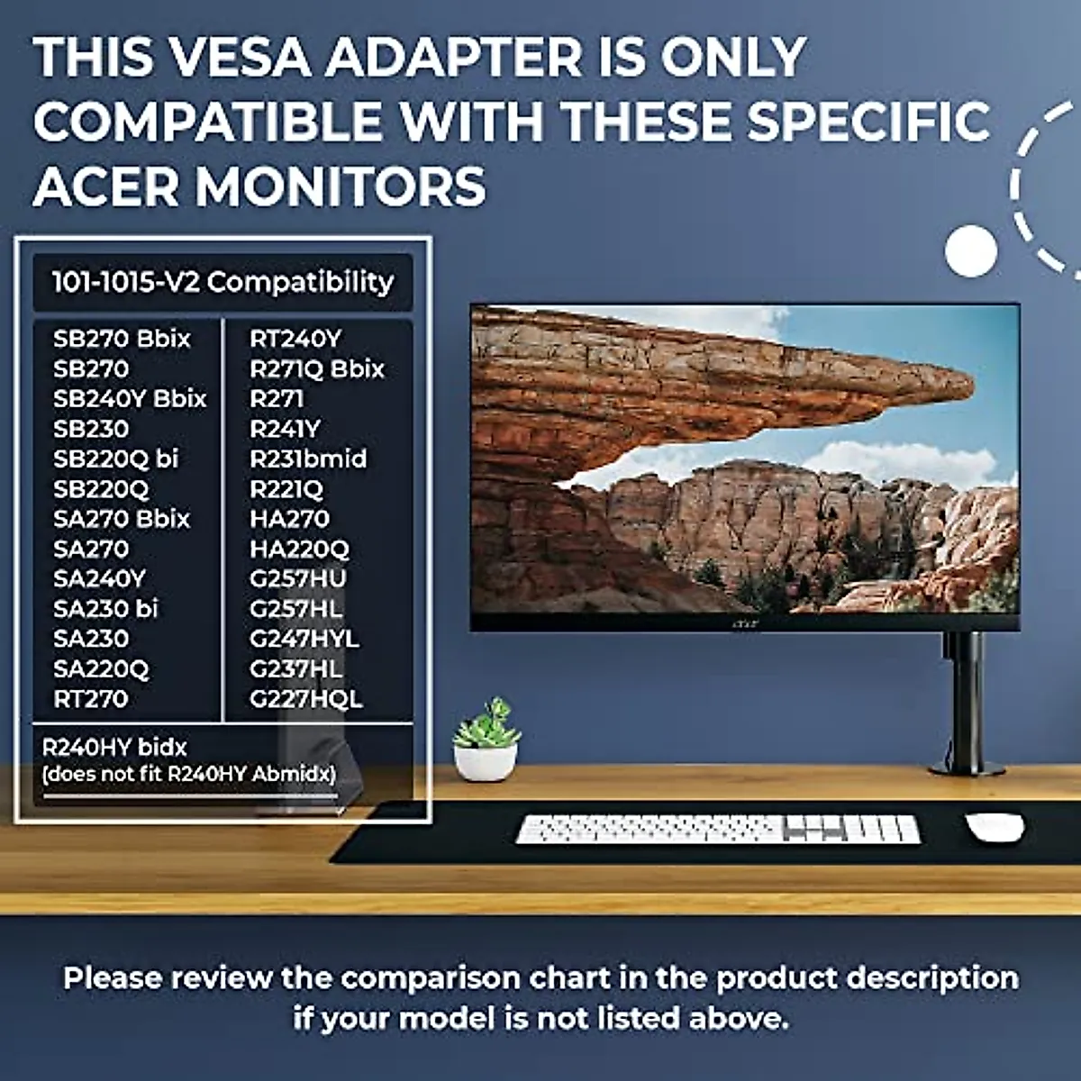 VESA Mount Adapter for Acer Monitors - HumanCentric Bracket