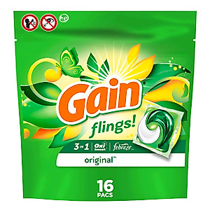 Gain flings! Laundry Detergent Soap Pods, Original, 16 count