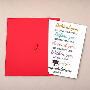 Graduation Cards, Graduation Gift Card, Graduation Cards 2024, Senior 2025 Graduation Card, College High School Graduation Card, Graduation Gifts for Him Her - 6x8 inch Folded Card include Envelope