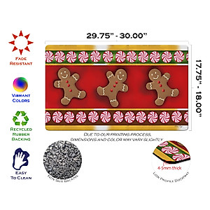 Toland Home Garden 800099 Gingerbread Men Winter Door Mat 18x30 Inch Christmas Outdoor Doormat for Entryway Indoor Entrance