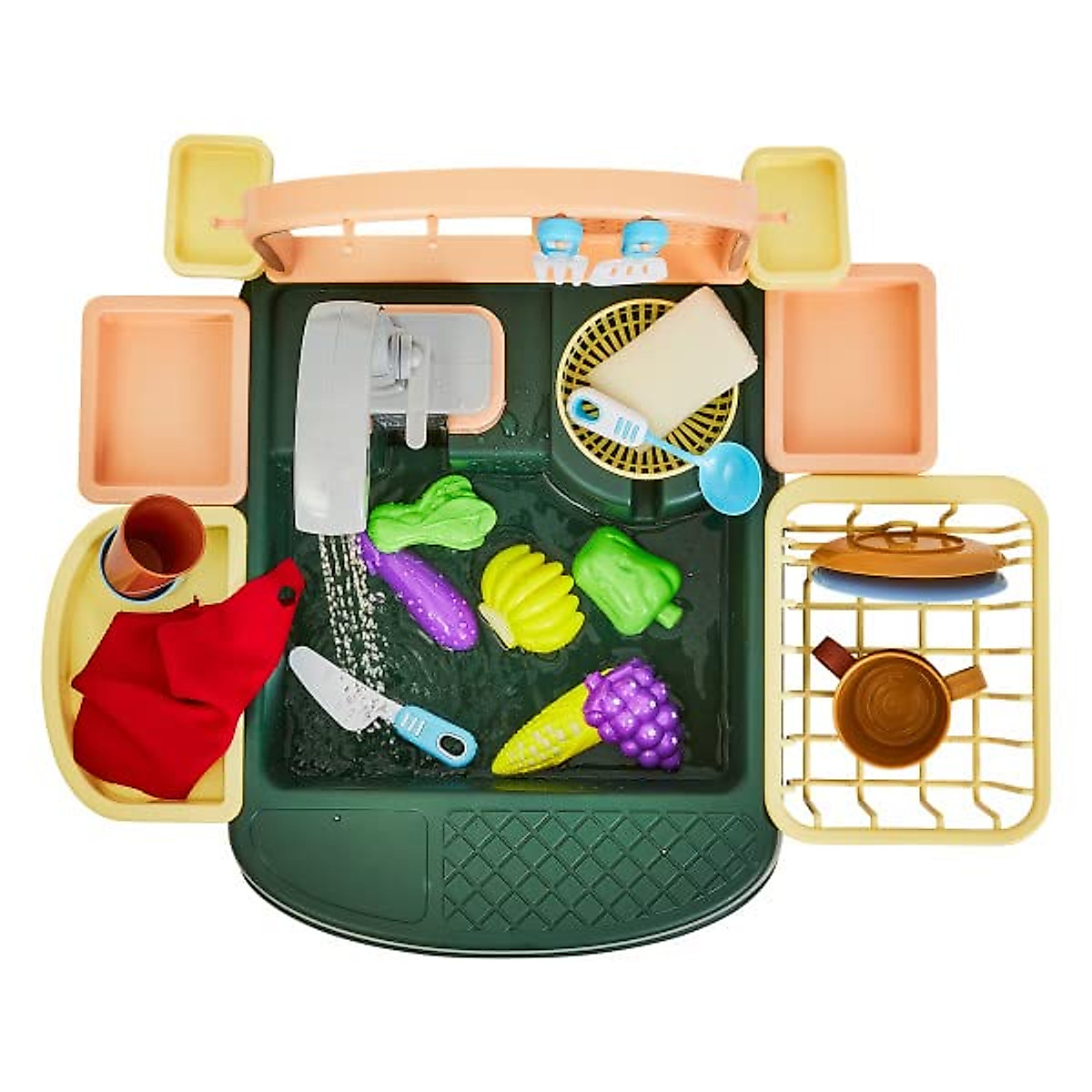 Hey! Play! Play Kitchen Set for Kids – Functional Sink Water Toy with Automatic Cycling System – Dishwashing Playset with Fun Accessories