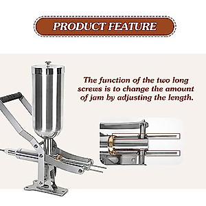 Commercial Churro Filler, 4.5L Manual Churro Maker Machine, Core Diameter: 6 mm, Stainless Steel Fruit Donut 商用油条灌装机，4.5 升手动油条制造机，芯直径：6 毫米，不锈钢水果甜甜圈灌装机，适用于餐厅、自助餐厅、面包店、家庭Filling Machine, for Restaurant