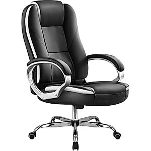 NEO CHAIR Office Chair Computer Desk Chair Gaming - Ergonomic High Back Cushion Lumbar Support with Wheels Comfortable Black Leather Racing Seat Adjustable Swivel Rolling Home Executive