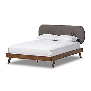 Baxton Studio 424-7109-AMZ Platform, Queen, Grey