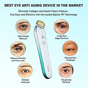 Eye Beauty Instrument, Eye RF Anti Aging Device | Eye Bags | Puffiness | Dark Circles | Crow's feet | Fine Lines | Wrinkles Removal Device, Home Radio Frequency Anti Aging Beauty Instrument for Eyes