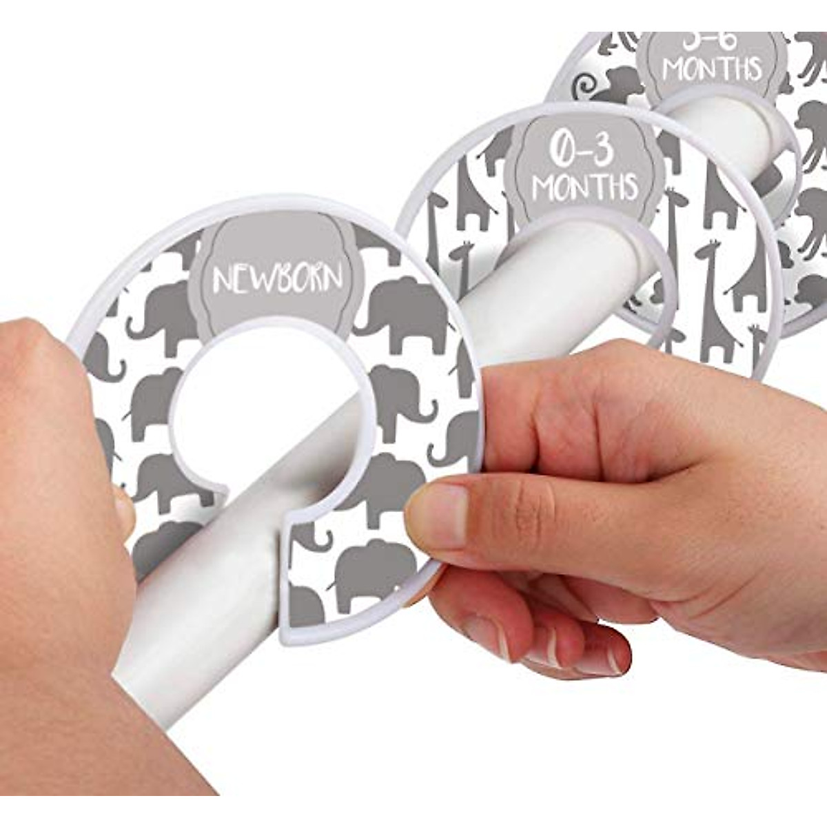 Baby Closet Size Dividers | Set of 8 | Nursery Clothes Organization Sized from Newborn | 1 - 24 Months to Toddler | Perfect for Baby Shower (Unisex - Animals)