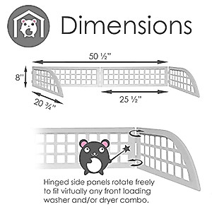 Haus Maus - The Original Laundry Guard - Keeps Laundry from Falling Behind Your Washer/Dryer - Magnetic - Fits Most Front Load Washing Machines - Made in North America (Slate Gray)