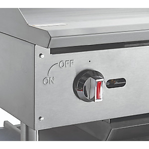 Kratos 29Y-005 36" Commercial Restaurant Gas Countertop Griddle, Manual Controls, 3 Burners, 90,000 BTU Output