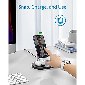 Anker Wireless Charging Station & 20W Charger, 533 Magnetic Wireless Charger (3-in-1 Stand), 5ft USB-C Cable, For iPhone 14 Series, AirPods 3/2/Pro, Apple Watch 1-6 (Watch Cable Not Included)