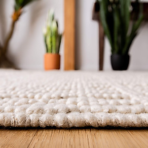 SAFAVIEH Natura Collection Runner Rug - 2'3" x 12', Ivory, Handmade Moroccan Boho Wool Fringe, Ideal for High Traffic Areas in Living Room, Bedroom (NAT852B)