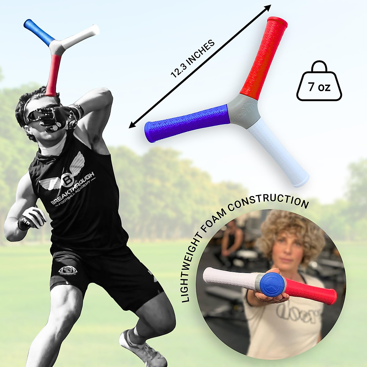 HECOstix - Red White Blue - Hand Eye Coordination & Reaction Speed Training Tool – Improve Sports Performance, Exercise, and Fun for All Ages