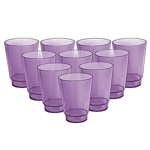 Acrimet Plastic Cup, Reusable, 10oz | 300ml, Tumbler Water, Machine Washable, Stackable Beverage Tumblers, Drinking Cup, Shatterproof, Durable (Purple Color) (Set of 10)