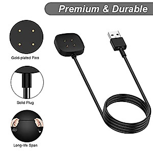 Emilydeals Charger for Fitbit Versa 3/Versa 4/Sense/Sense 2, Replacement Charging Cable Cord for Fitbit Sense/Sense 2/Versa 3/Versa 4 Smart Watch [1m/3.3ft]
