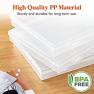 Lifewit Photo Storage Box 5x7 Photo Case, 9 Inner Photo Keeper, Clear Photo Boxes Storage, Seed Organizer Craft Storage Box for Cards Pictures Stamps Office Supplies with 1 Sheet Label Sticker