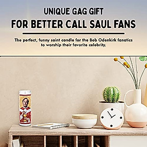 Bob Odenkirk Celebrity Prayer Candle - Saul Funny Saint Candle - 8 inch Glass Prayer Votive - 100% Handmade in USA - Funny Celeb Novelty Comedian Actor Better Call TV Show Gift