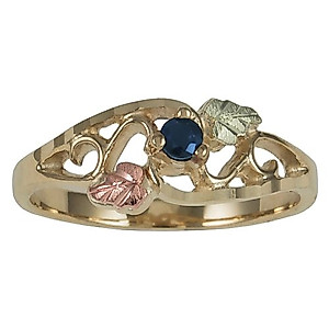 10K gold Black Hills Mothers Birthstone Ring Customizable with 1,2,3,4,5 or 6 Genuine 2.5MM Birthstones