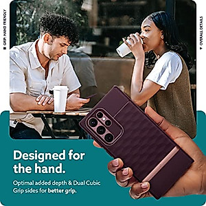 Caseology Parallax for Galaxy S22 Ultra Case Enhanced Ergonomic Design - Burgundy