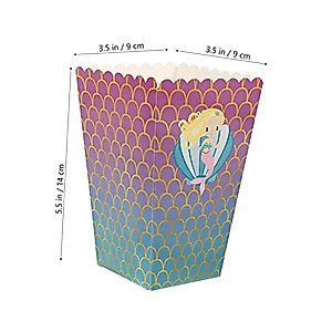 24pcs Popcorn Boxes Popcorn Box Boom Chicka Popcorn Candy Popcorn Snack Container Classic Popcorn Cups Paper Food Trays Party Favor Box Mermaid Series Popcorn Box Snack Box