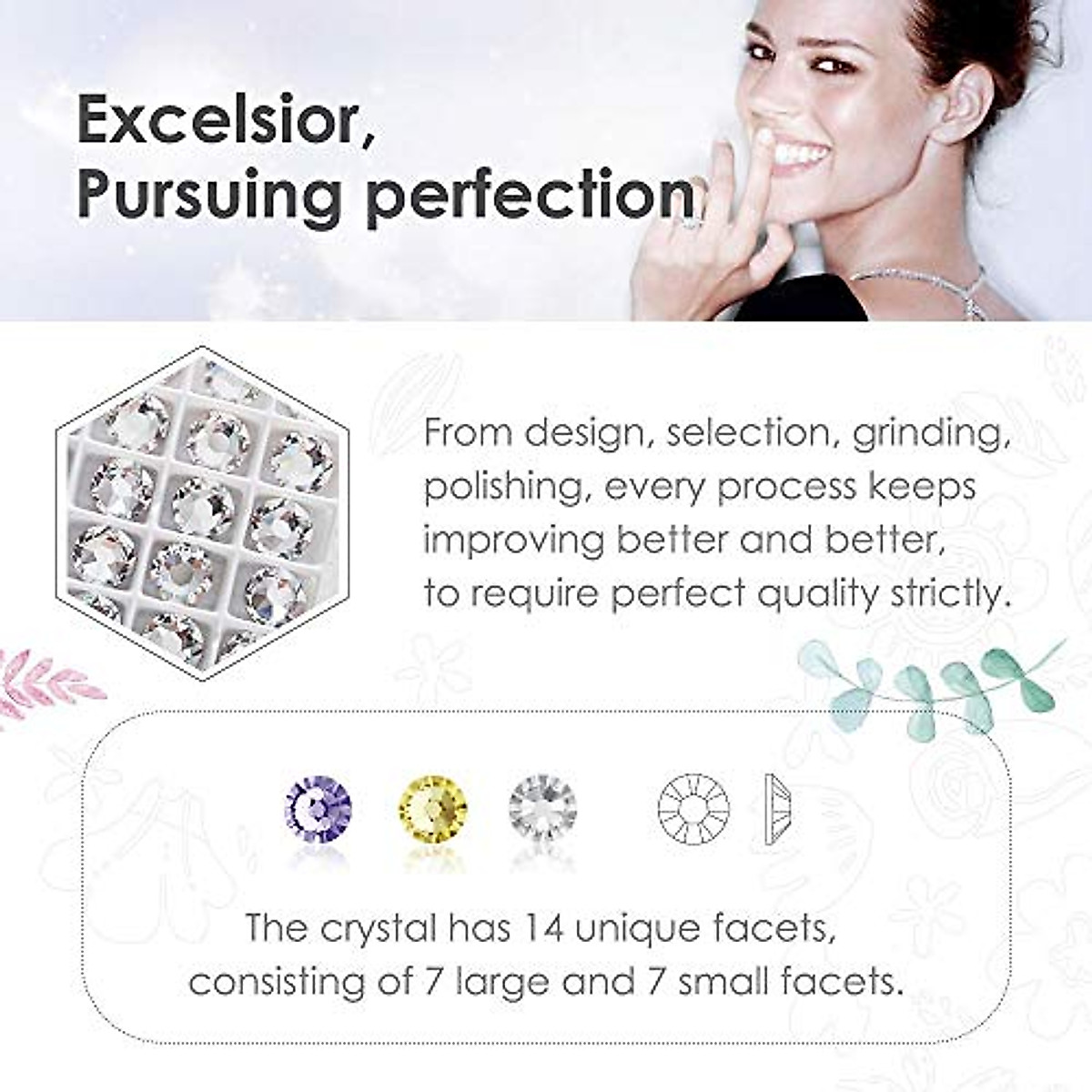 TCELL Natural Beauty 64GB USB 3.0 Flash Drive Decorated with Swarovski Elements Crystal Lavender Purple for Women Student Office Gift, Purple USB Stick