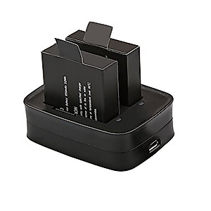 AKASO V50/ V50 Elite 2 x 1050mAh Rechargeable Action Camera Battery with USB Dual Charger