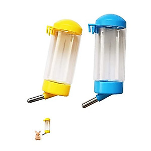 LAPXSNZD 2Pcs 16Oz No Drip Small Animal Water Bottle,Bpa Free Best Water Bottle for Small Pet/Bunny/Ferret/Hamster/Rabbit(Colors are Random)