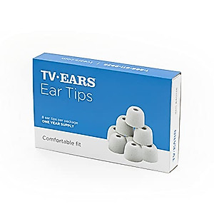 Genuine TV Ears Replacement Foam Ear Tip for TV Ears Headsets (Original, Digital and 5.8 Digital) - One year Supply - 40738