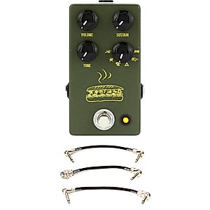 JHS Muffuletta 6-way Fuzz Pedal with 3 Patch Cables - Army Green