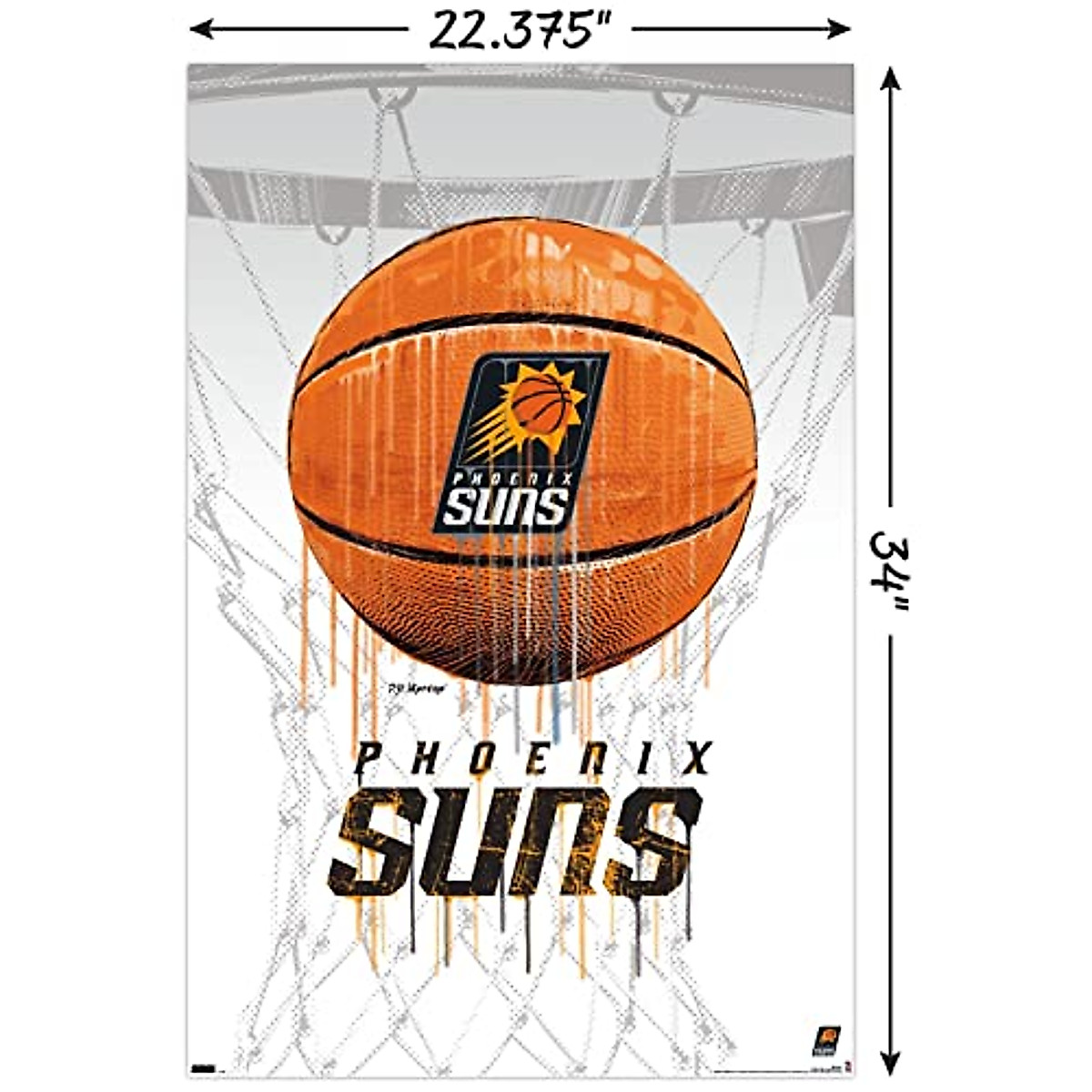 Trends International NBA Phoenix Suns - Drip Basketball 21 Wall Poster, 22.375" x 34", Unframed Version