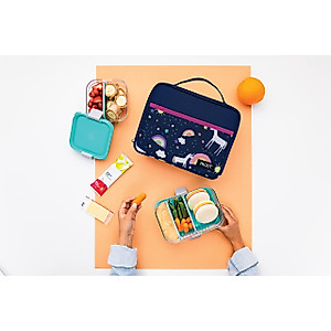 PackIt Freezable Classic Lunch Box, Unicorn Sky Navy, Built with EcoFreeze Technology, Collapsible, Reusable, Zip Closure With Zip Front Pocket and Buckle Handle, Great for Lunches