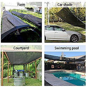 LOVE STORY 12x20 FT 55% Black Shade Cloth Sunblock Mesh Cover Taped Edge with Grommets, UV-Resistant,Sun Net for Pergola, Plants Greenhouse, Gardens, Patio, Canopy