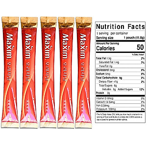 Instant Coffee Mix Packets Single Serve - Korean Variety Coffee Sampler 30 Sticks of 6 Different Flavors, Maxim Mocha, White Mocha, Original Maxim French Café (Variety 30 Pack)