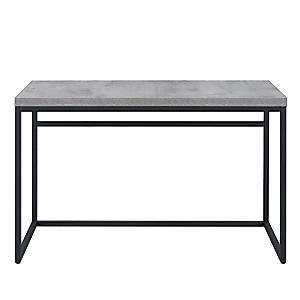 CENSI Computer Workstation Desk for Home Office, PC Laptop Writing Desk, Grey, 47 Inch Wood and Metal, Extra Thick and Deep Tabletop