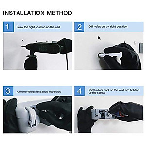 Mop and Broom Holder, Multipurpose Wall Mounted Heavy Duty Tool Organizer Storage Hooks,Ideal Broom Hanger for Kitchen Garden and Garage laundry room,5 Position with 6 Hooks